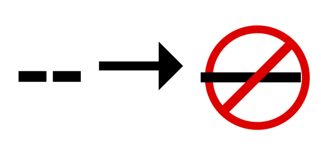 Doppelter Bindestrich wird durch langen Geviertstrich ersetzt » Sir Apfelot