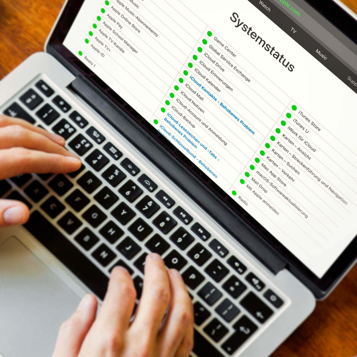 Apple System-Status: Ausfall der Apple-Dienste in der Übersicht