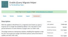 WordPress 5.5 Probleme? "jQuery Migrate Helper Plugin" könnte helfen