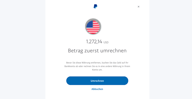 Paypal Guthaben von Dollar in Euro umwandeln und wechseln lassen