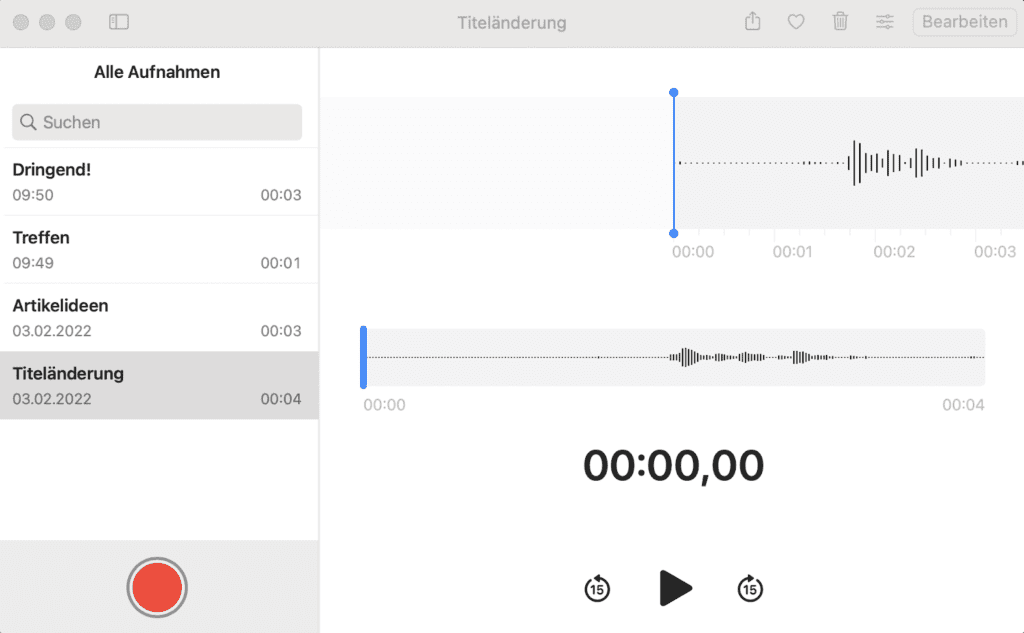 Sprachmemo auf Apple Watch und iPhone aufnehmen