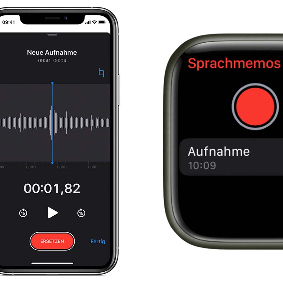 Sprachmemo auf Apple Watch und iPhone aufnehmen